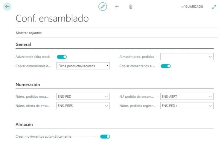 Gestión de ensamblado en Dynamics 365 Business Central